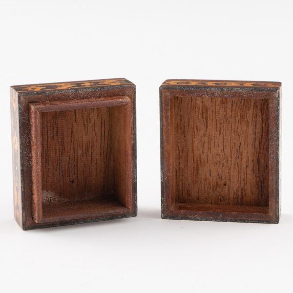 Tunbridge Ware Stamp Box with Floral Mosaic c1890